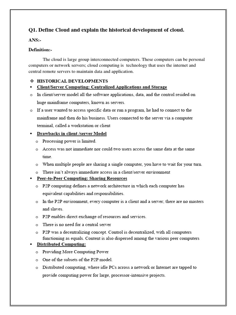 Final CC QB With Ans | PDF | Cloud Computing | Virtualization
