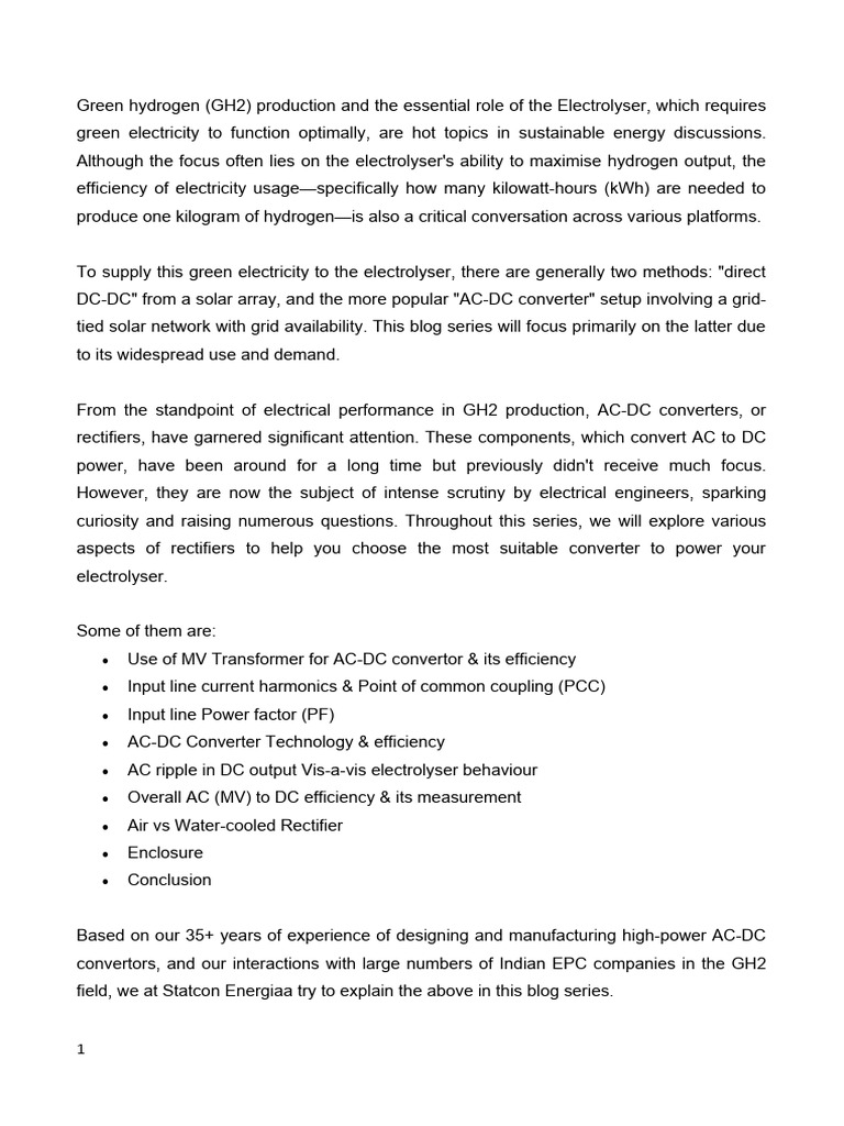 Hydrogen Blog - How To Choose Rectifier - FINAL - 20APR2024 | PDF | Rectifier | Physical Quantities