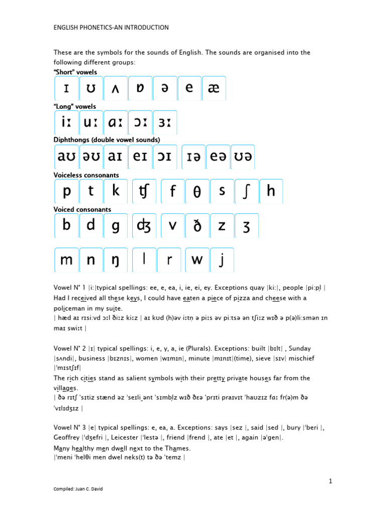 English Phonetics Guide | PDF | Linguistics | Languages