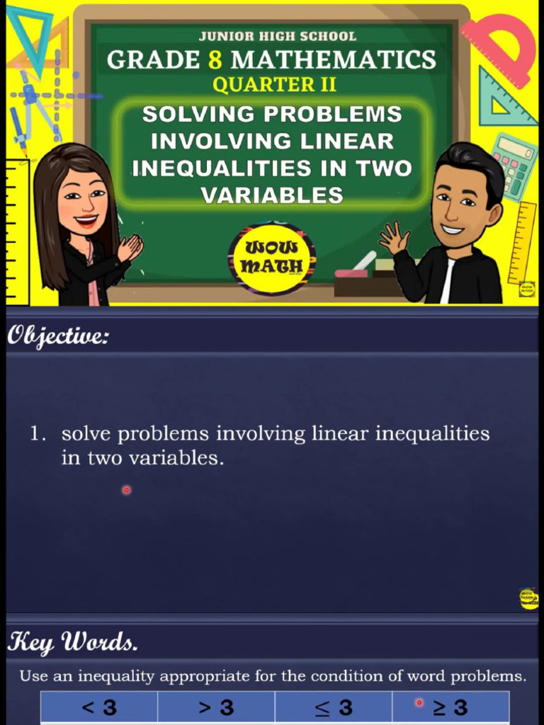Solving Problems Involving Linear Inequalities | PDF