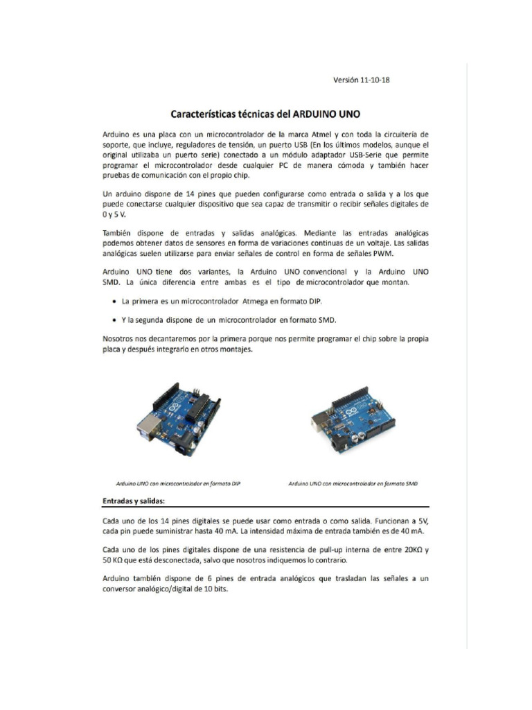 Descripción Del Arduino | PDF