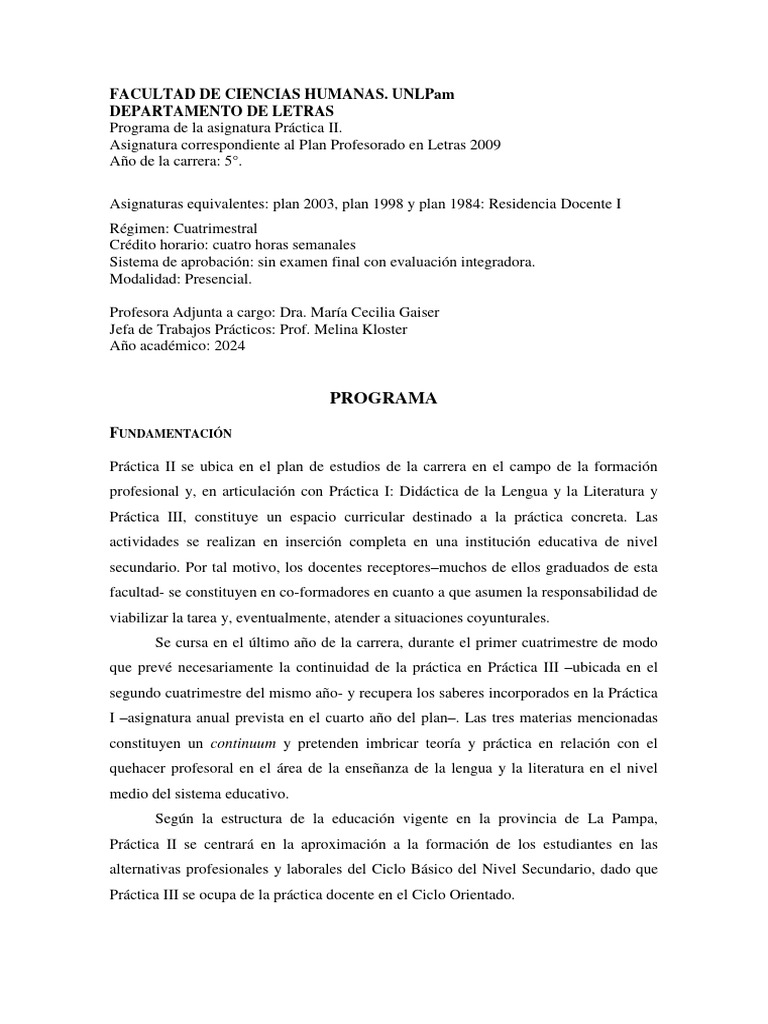 Practica II | PDF | Maestros | Evaluación