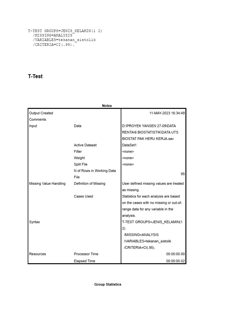 Uji T TEST | PDF | Student's T Test | Variance
