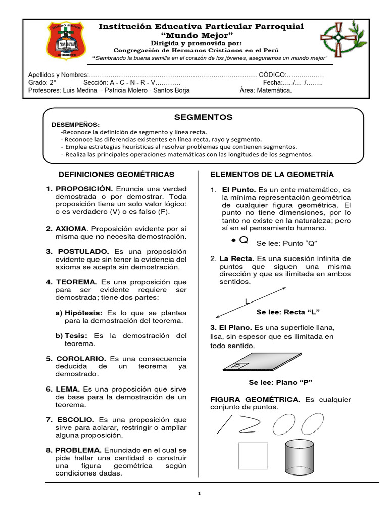 Tema 08 Segmentos | PDF | Geometría | Teorema
