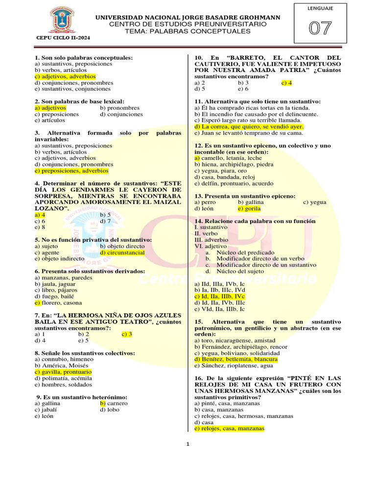 Practica 07 - Lenguaje Con Claves | PDF | Verbo | Adjetivo