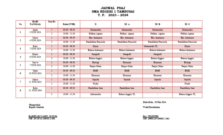 JADWAL PSAJ 2024 Ok | PDF
