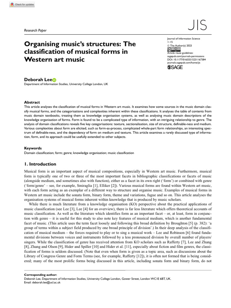 Classification of Musical Forms in Music | PDF | Musical Forms | Genre