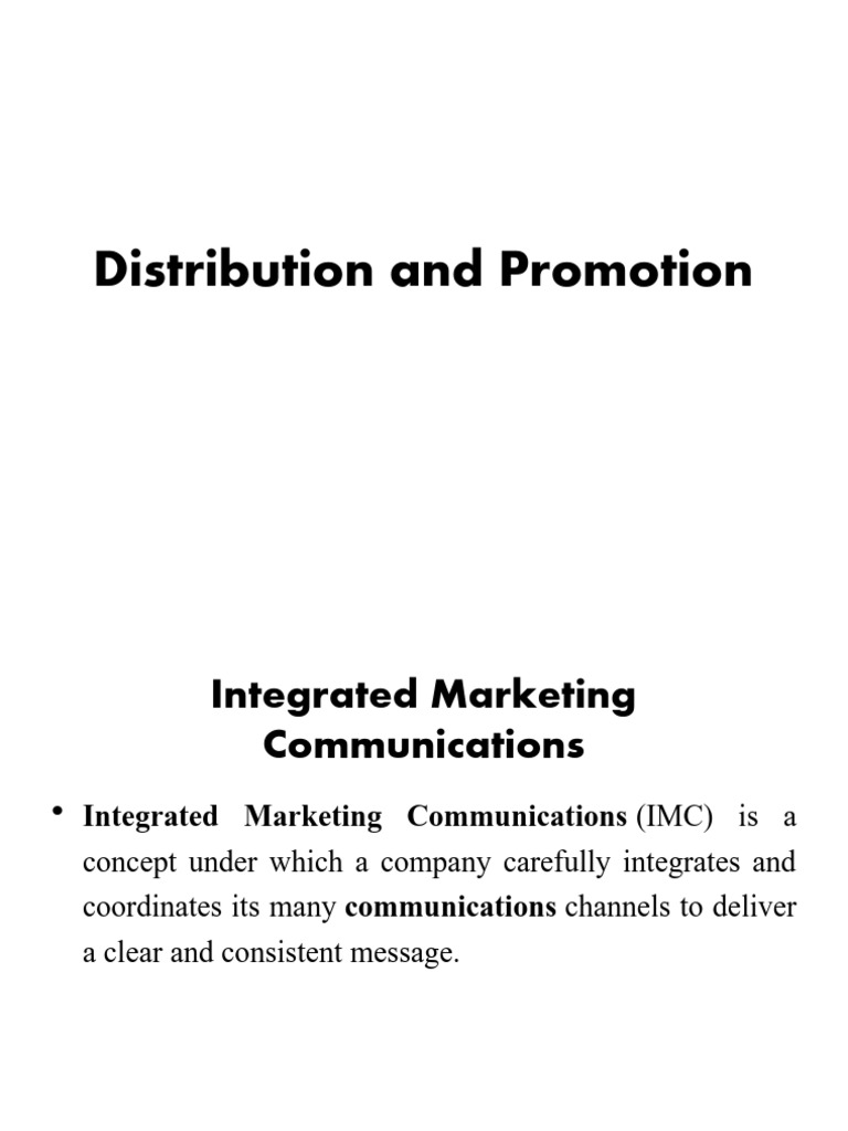 Distribution and Promotion - Unit 4 | PDF | Marketing Communications ...