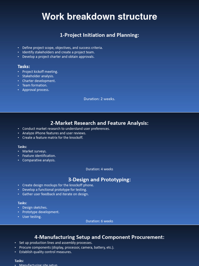 Work Breakdown Structure | PDF | Prototype | Risk