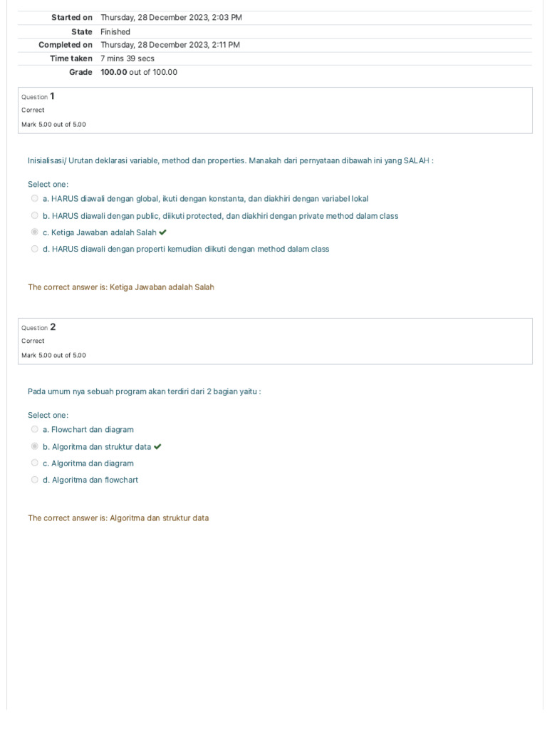 Soal - LSP - Programmer - Quiz Sesi 1 | PDF