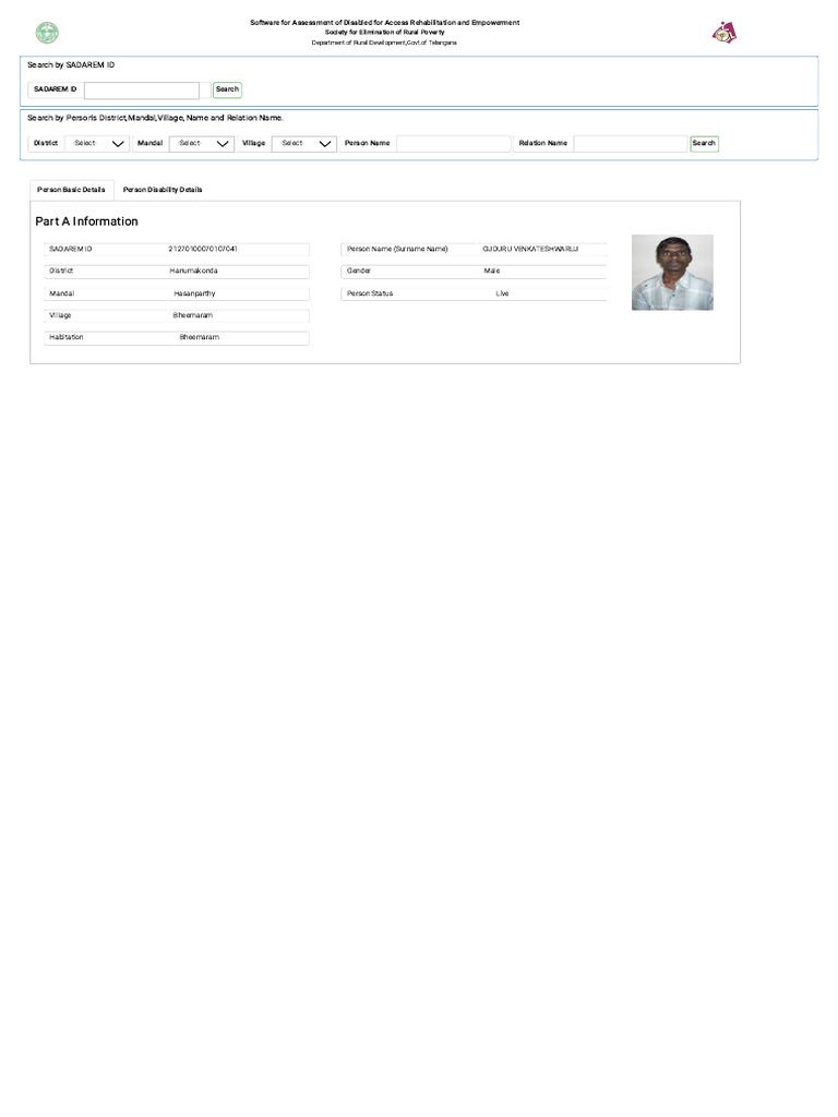 SADAREM ID Search and Status Check | PDF