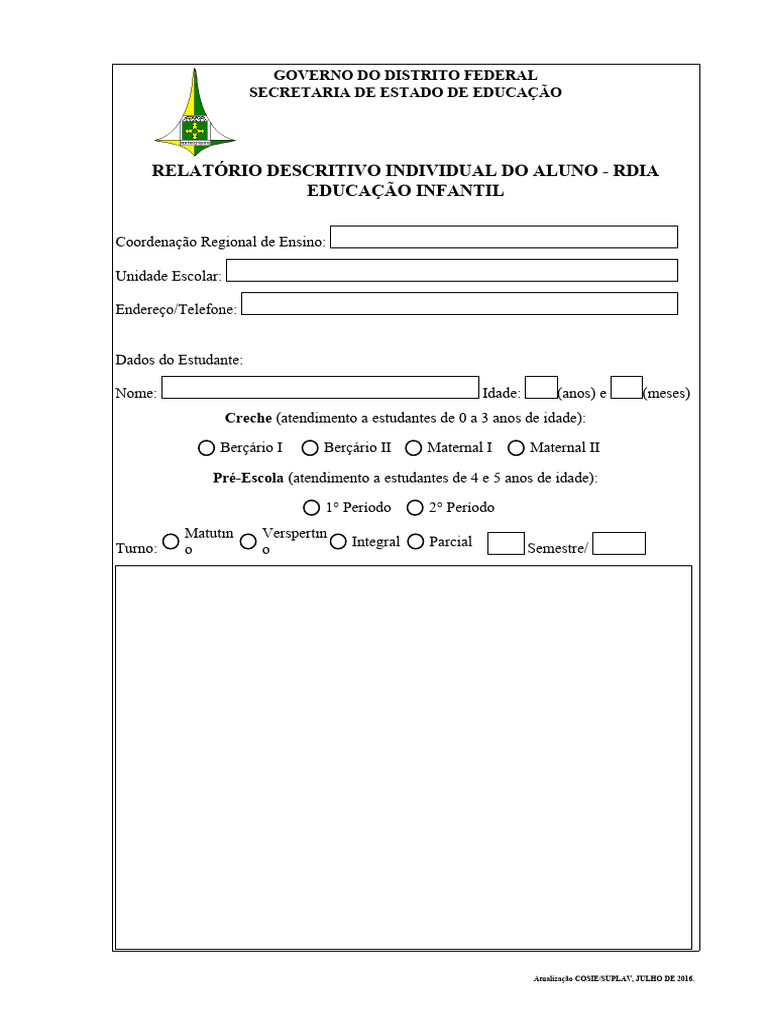 Ed Inf Form Rdia Editavel | PDF | Pré-escola | Pedagogia