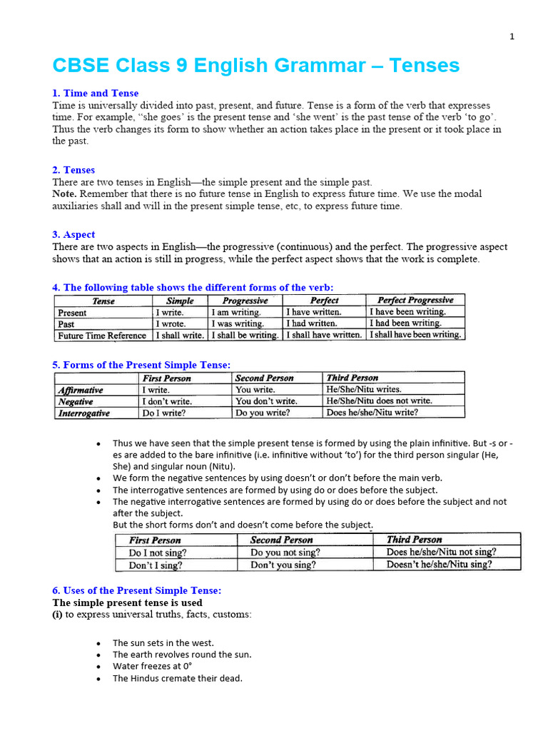 Tense | PDF | Grammatical Tense | Verb