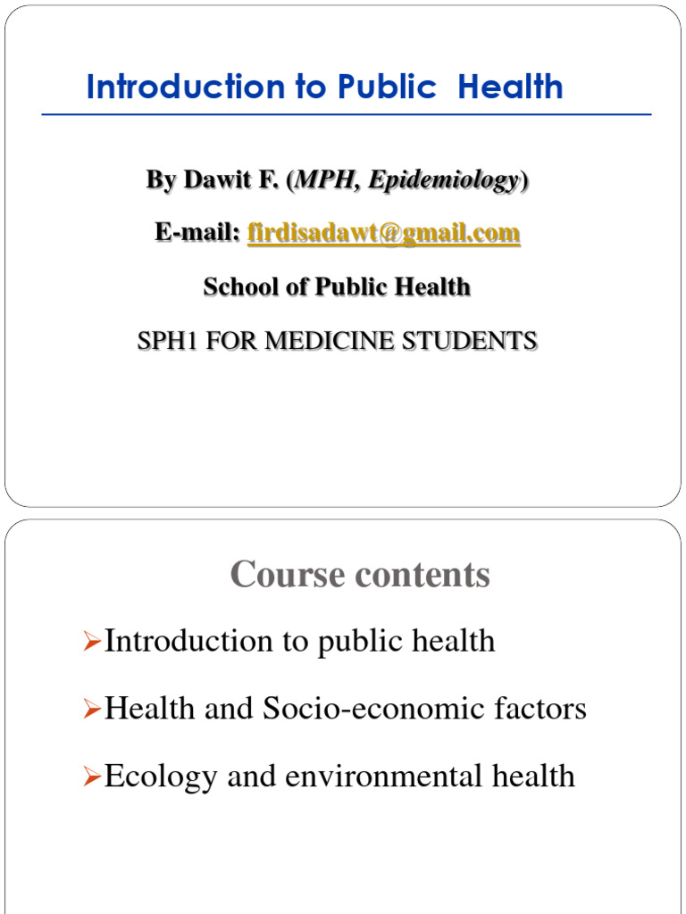 Introduction To Public Health | PDF | Health Equity | Public Health