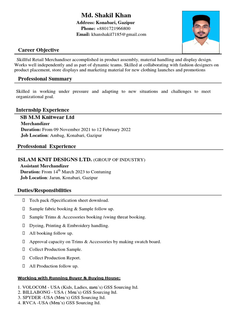 Resume of MD - Shakil Khan | PDF | Business Resume of MD - Shakil Khan | PDF | Business