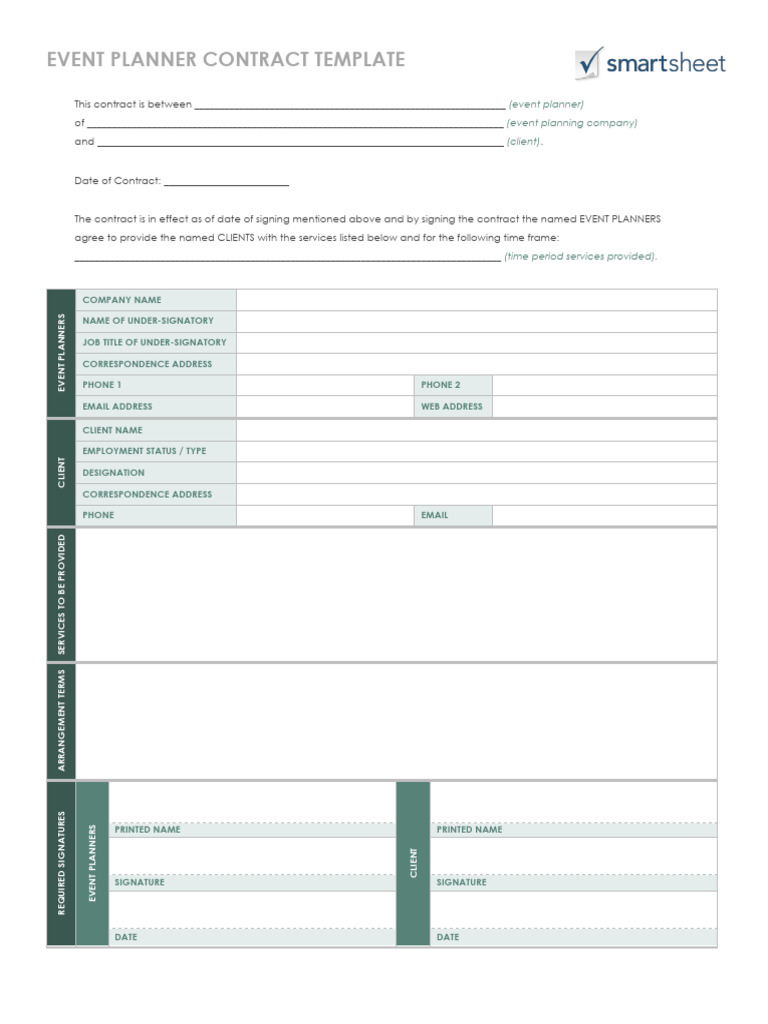 IC Event Planning Templates Event Planner Contract Template1 PDF | PDF ...