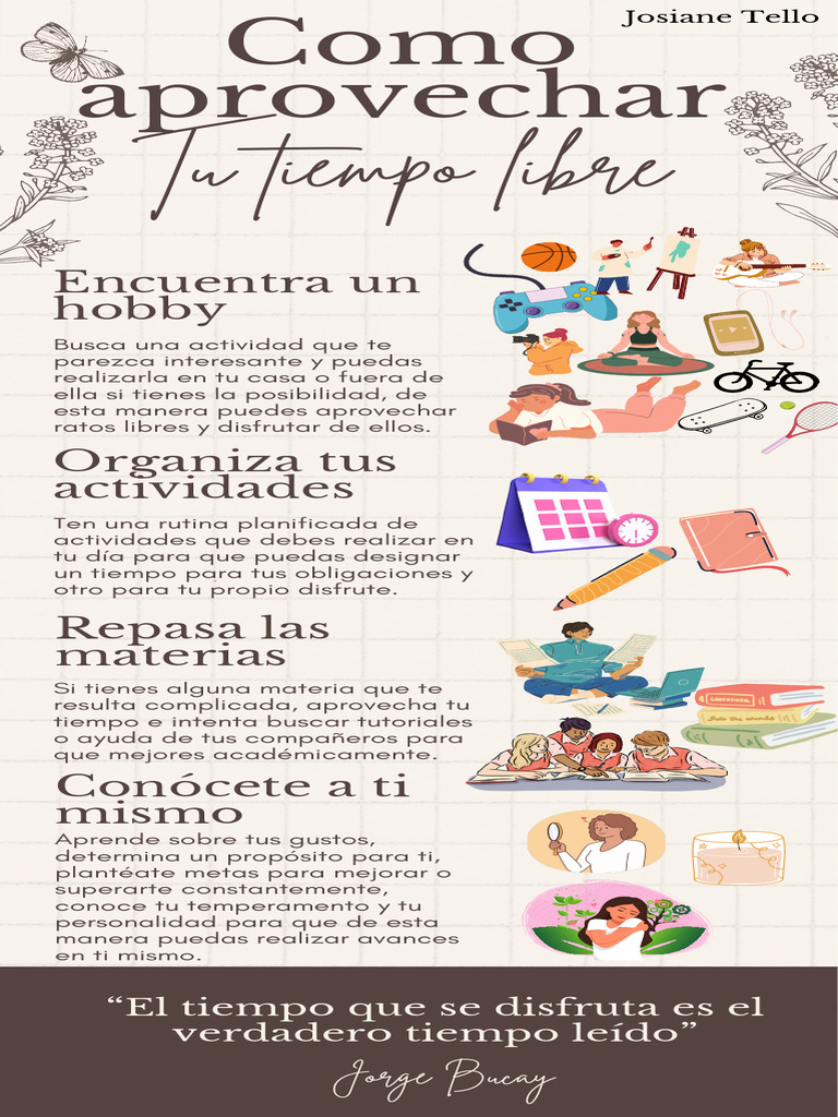 Infografia para Aprovechar Tu Tiempo Libre | PDF Infografia para Aprovechar Tu Tiempo Libre | PDF