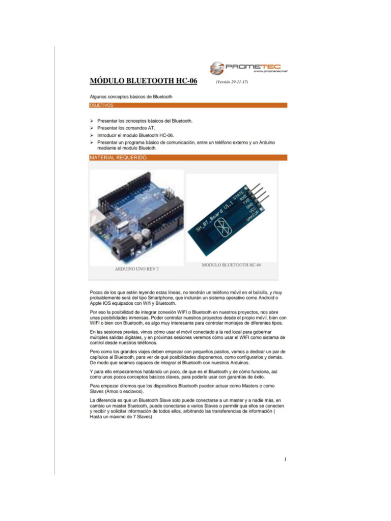 Descripción Bluetooth Arduino | PDF