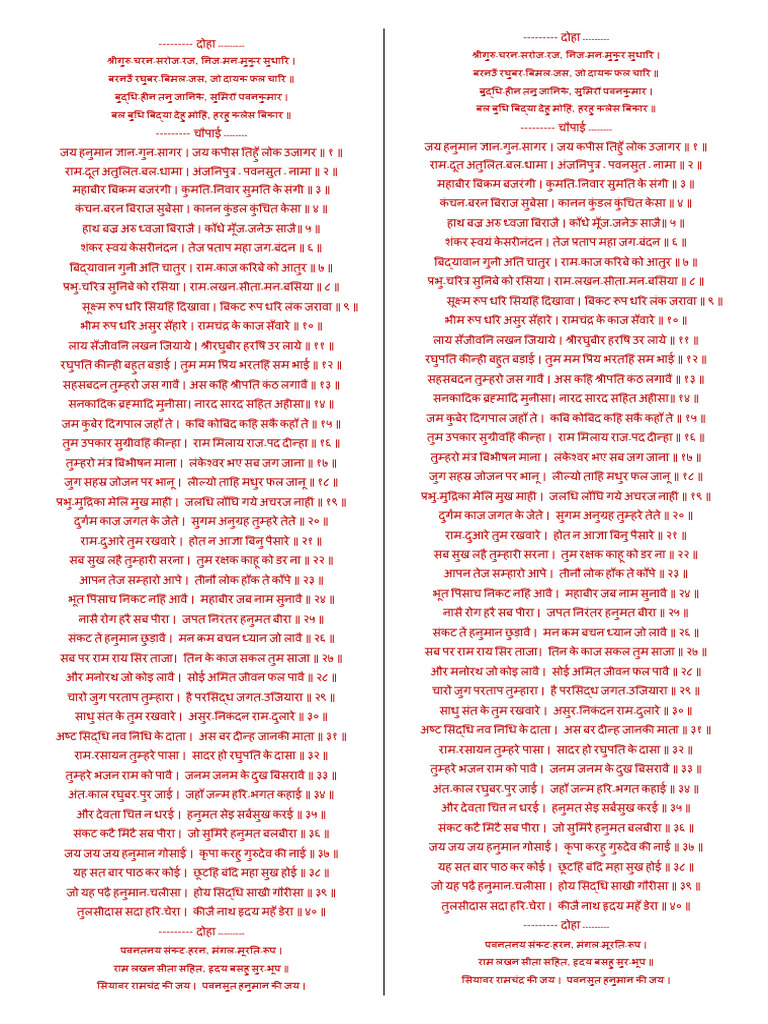 11 Times Hanuman Chalisa | PDF