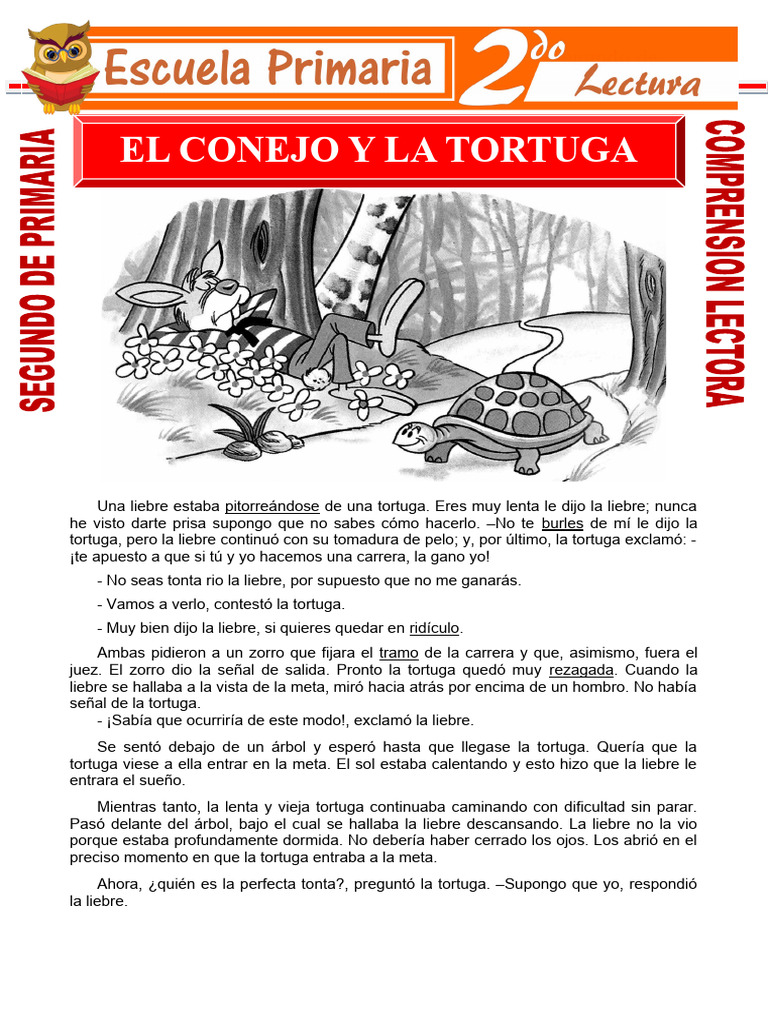 El-conejo-y-la-Tortuga-para-Segundo-de-Primaria | PDF