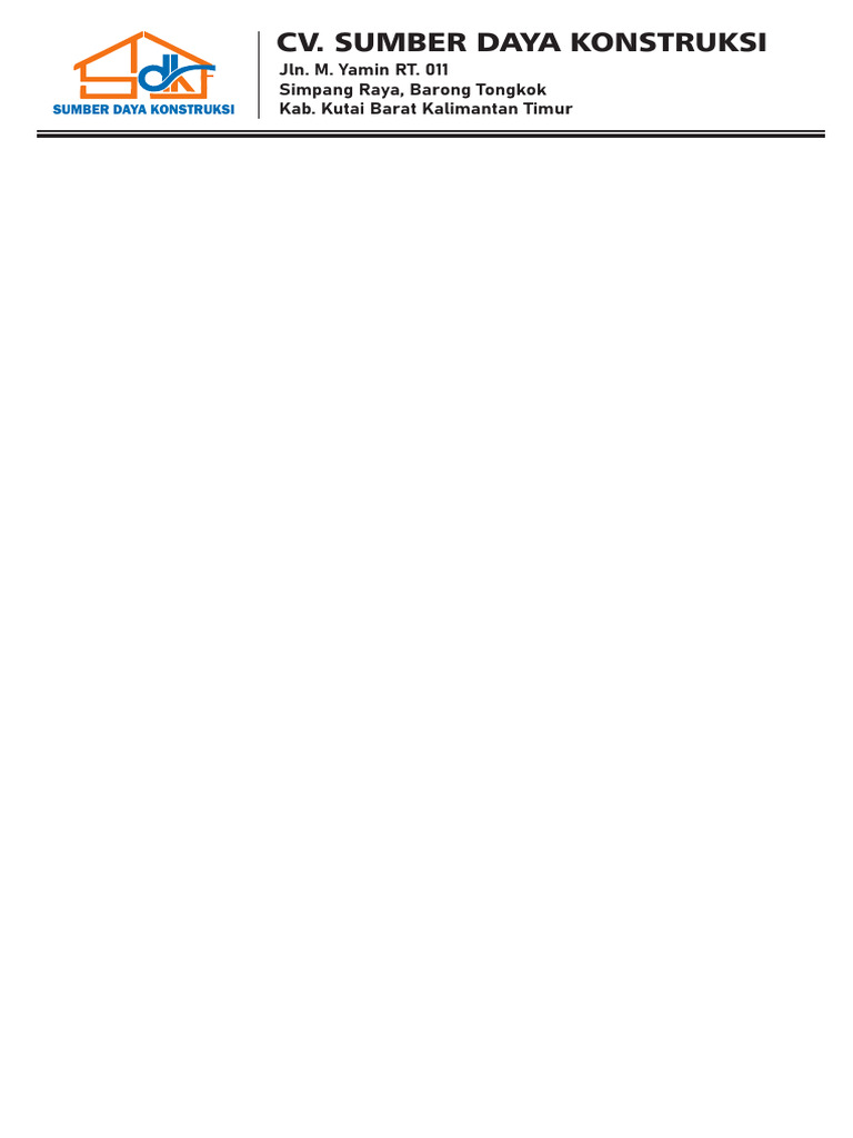 Kop Surat CV Sumber Daya Konstruksi | PDF