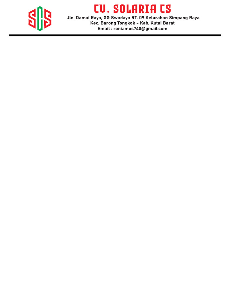 Kop Surat Cv Solaria Cs | PDF