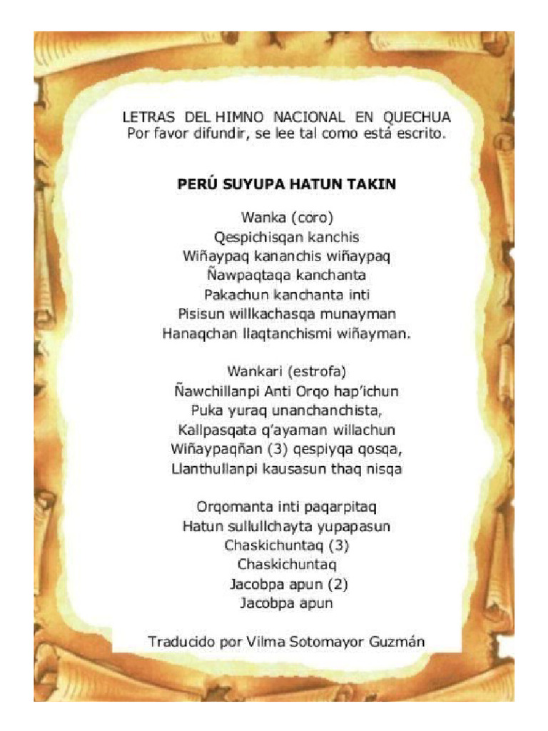 Himno en Quechua | PDF