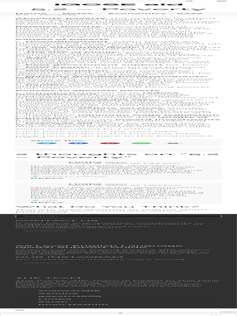 5.2 – Poverty – Igcse Aid | PDF | Cost Of Living | Poverty