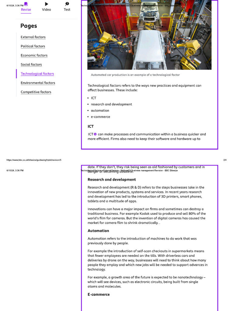 Technological Factors - External Factor.. | PDF