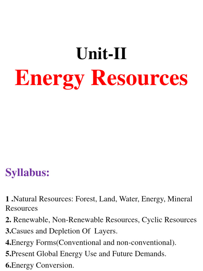 Energy Resources: Types and Impact | PDF | Renewable Energy | Energy ...
