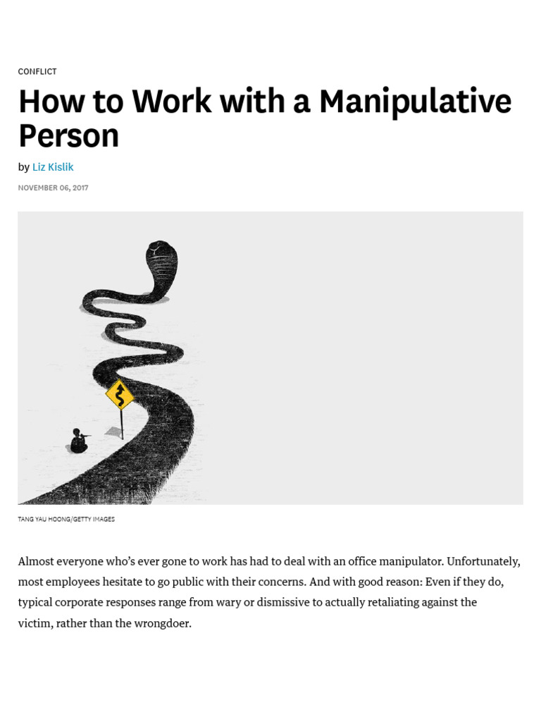 How To Work With A Manipulative Person | PDF | Psychology | Social ...