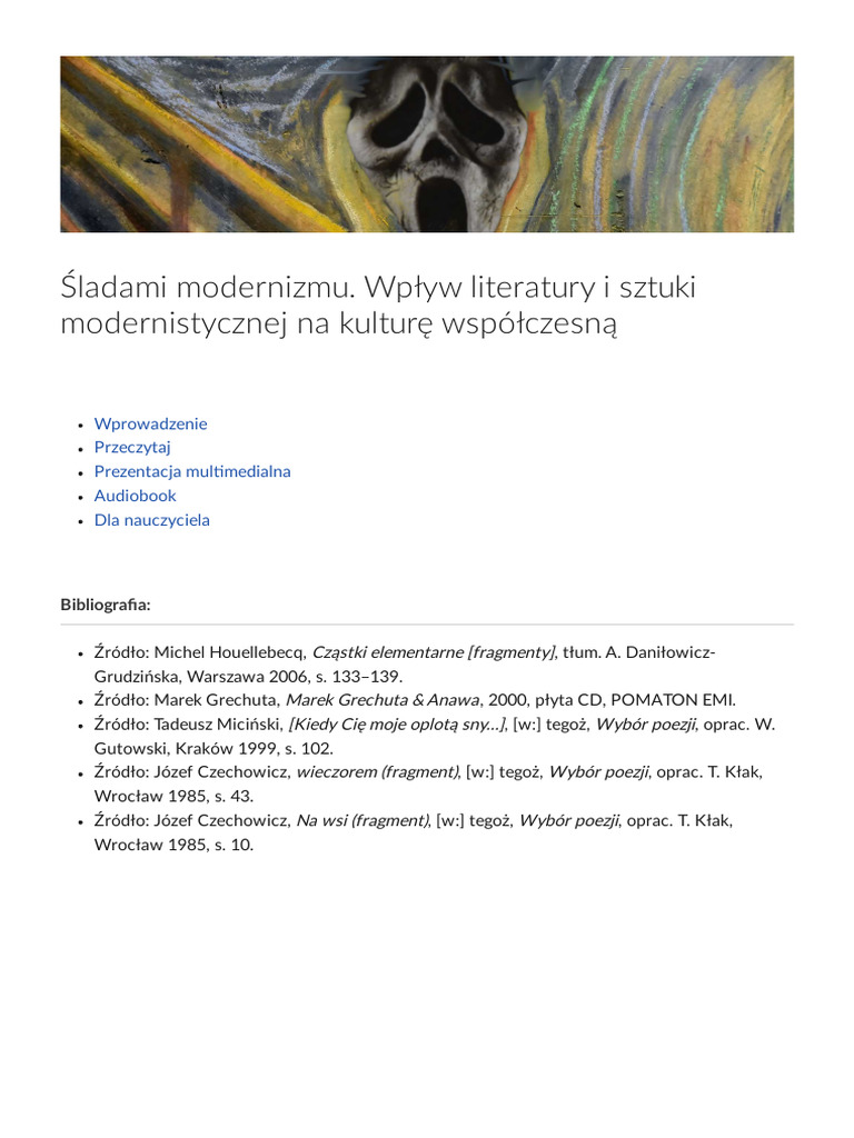 Sladami Modernizmu Wplyw Literat | PDF