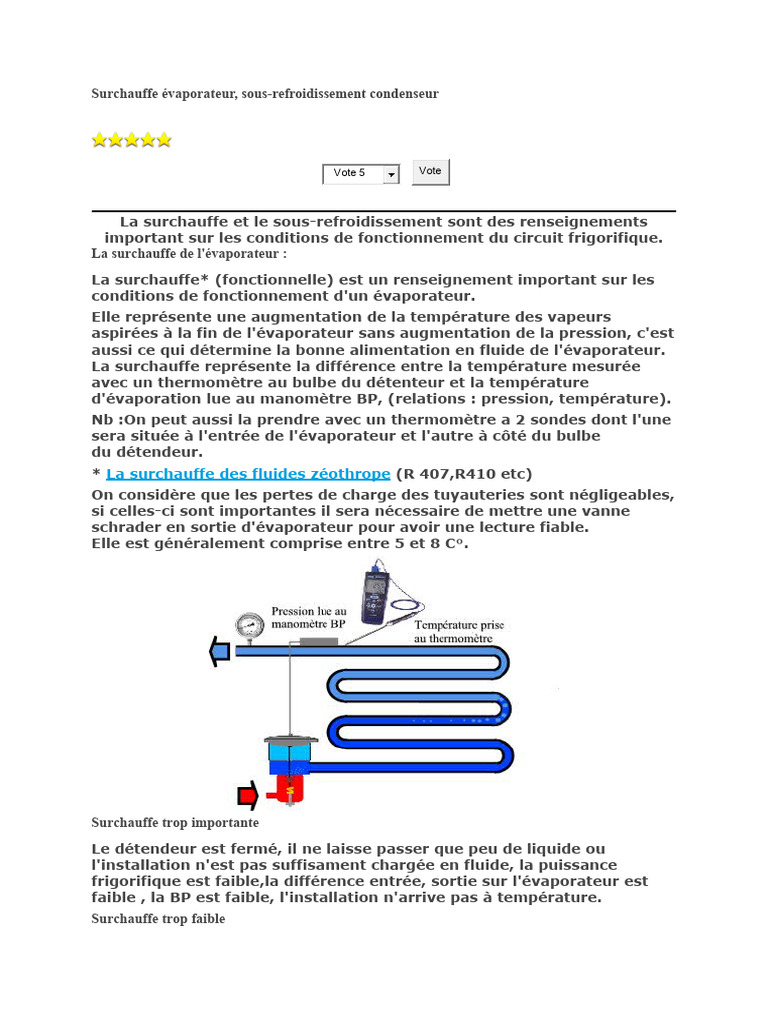 Surchauffe et sous-refroidissement en frigo | PDF | mesure de pression ...