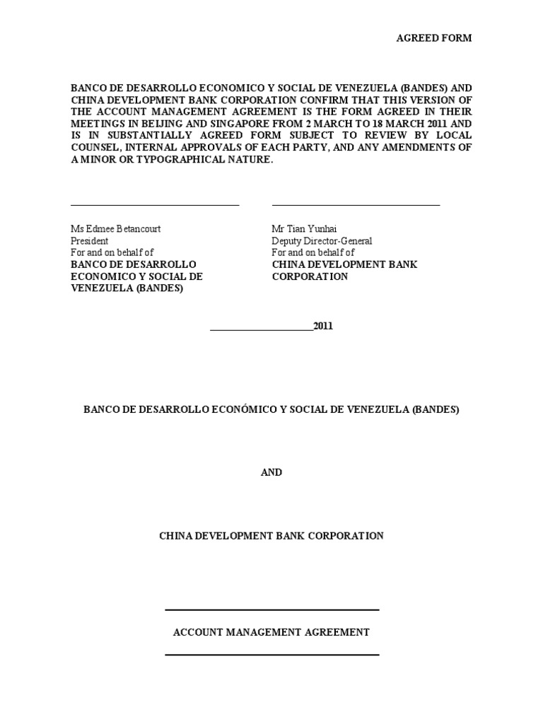 Account Management Agreement- Agreed Form 18Mar11-1 | Debits And ...