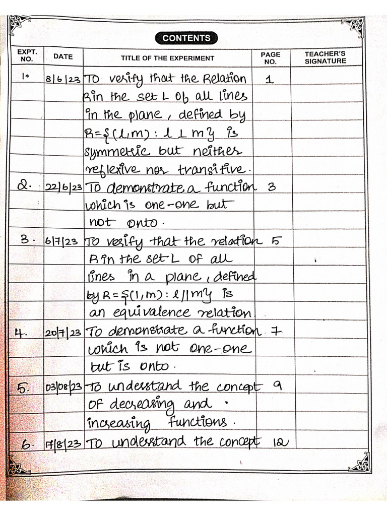 Math Record Class 12 | PDF