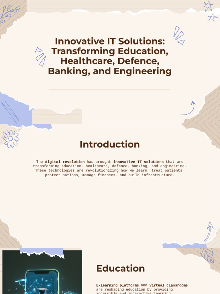 Slidesgo Innovative It Solutions Transforming Education Healthcare Defence Banking and ...