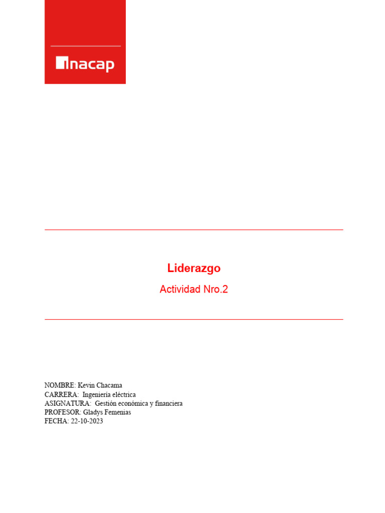 Liderazgo de Claudio Lucero. | PDF