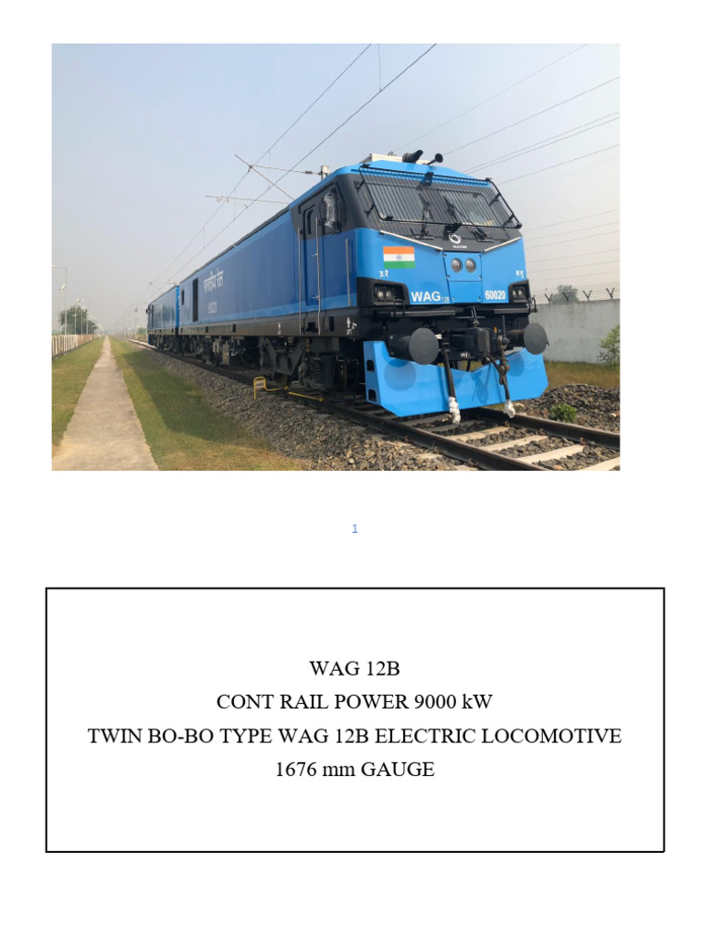 WAG 12B Electric Locomotive Overview | PDF | Locomotives | Electrical ...