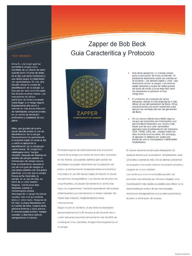 Guia y uso Zapper Bob Beck | PDF