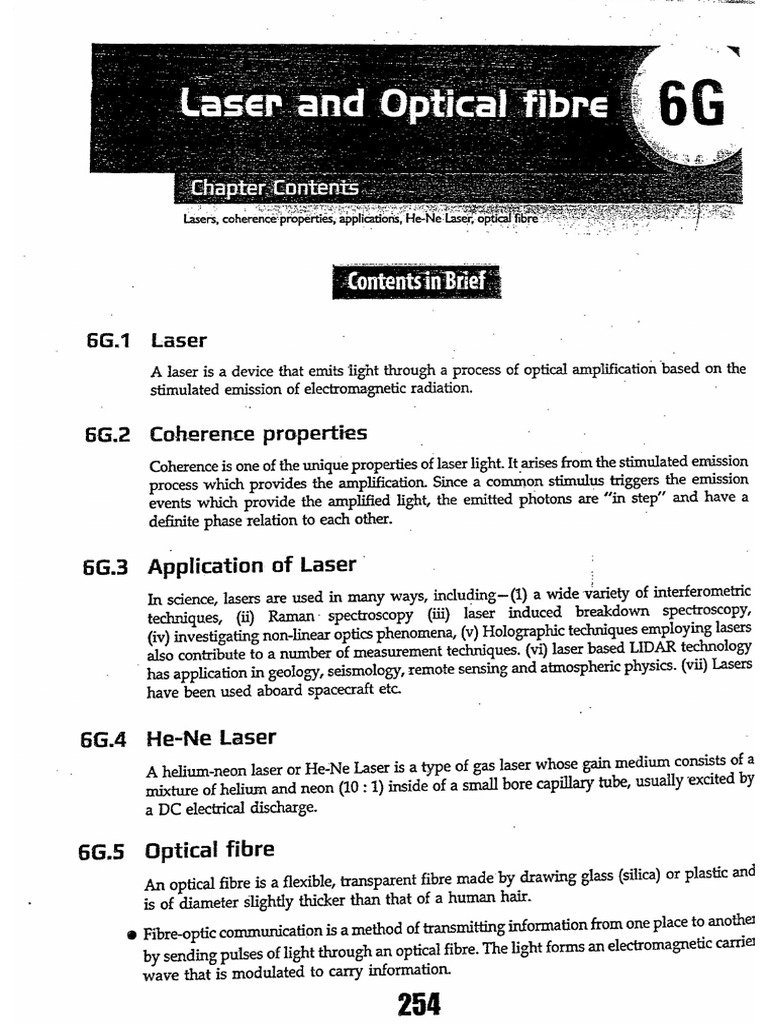 Laser and Optical Fibre | PDF | Laser | Optical Fiber