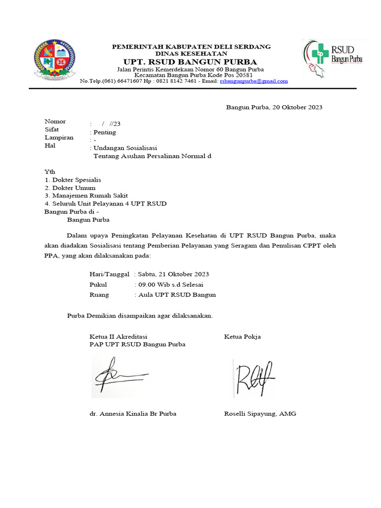 Undangan Sosialisasi PAP-1 | PDF