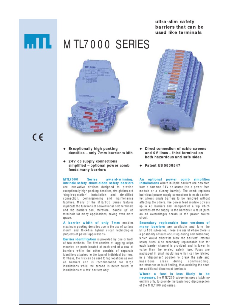 MTL7000 Series | PDF | Power Supply | Fuse (Electrical)