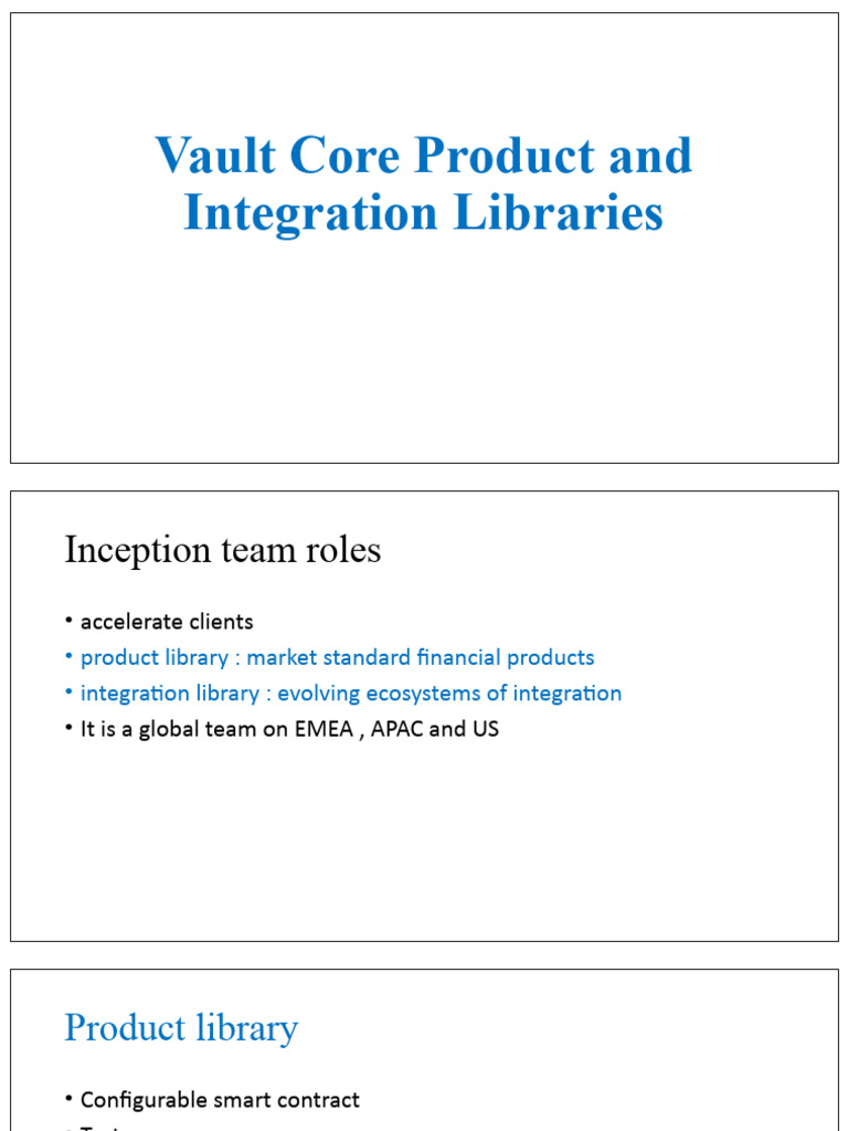 Vault Core Product and Integration Libraries | PDF | Predictive ...