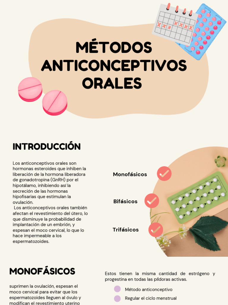 Anticonceptivos orales | PDF | Ciclo menstrual | Píldora anticonceptiva ...