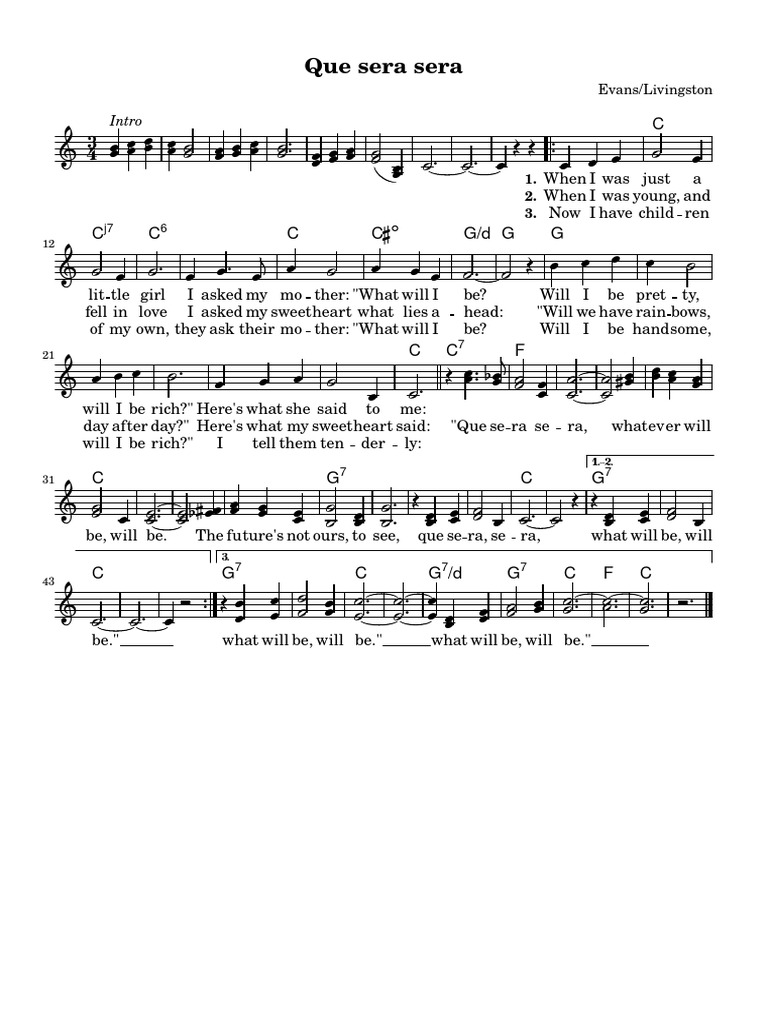 Evans Livingston Que Sera Sera | PDF