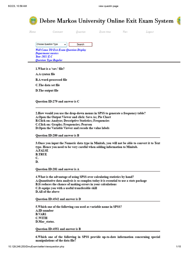 Statistics Model Exam Pdf Regression Analysis Estimator
