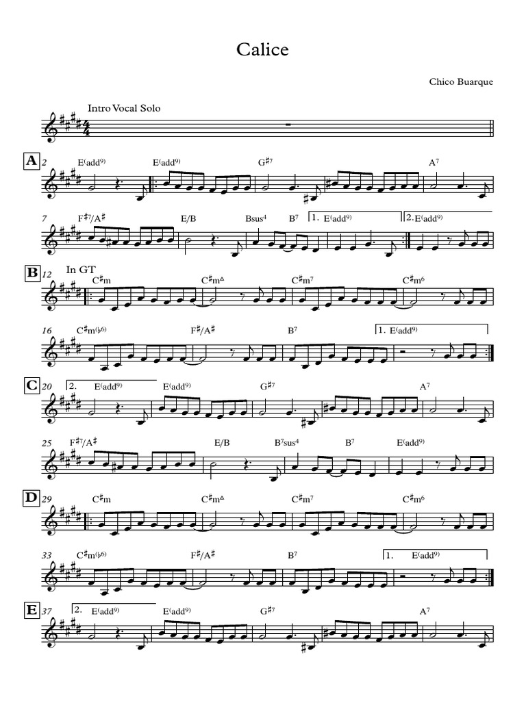 Calice - Partitura Completa | PDF