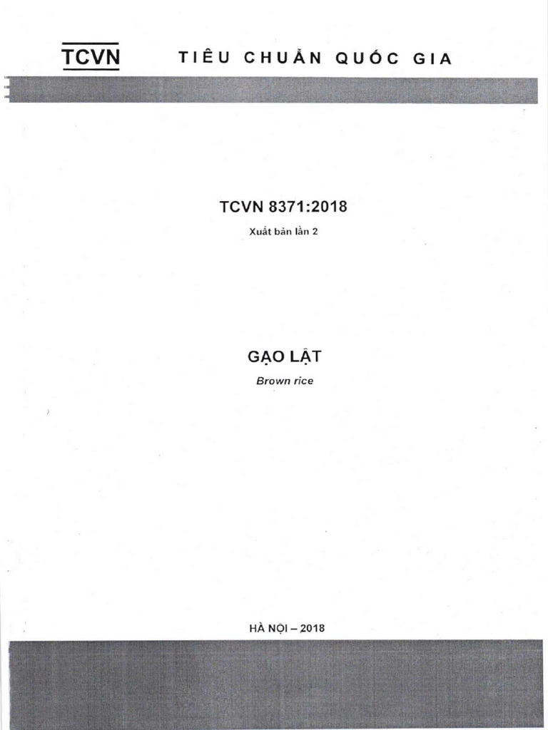 TCVN 8371 - 2018 - Brown Rice | PDF