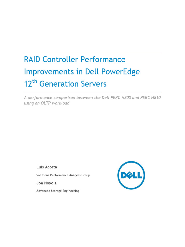 Perc Improvements Dell Poweredge 12th Generation | PDF | Databases | Hard Disk Drive