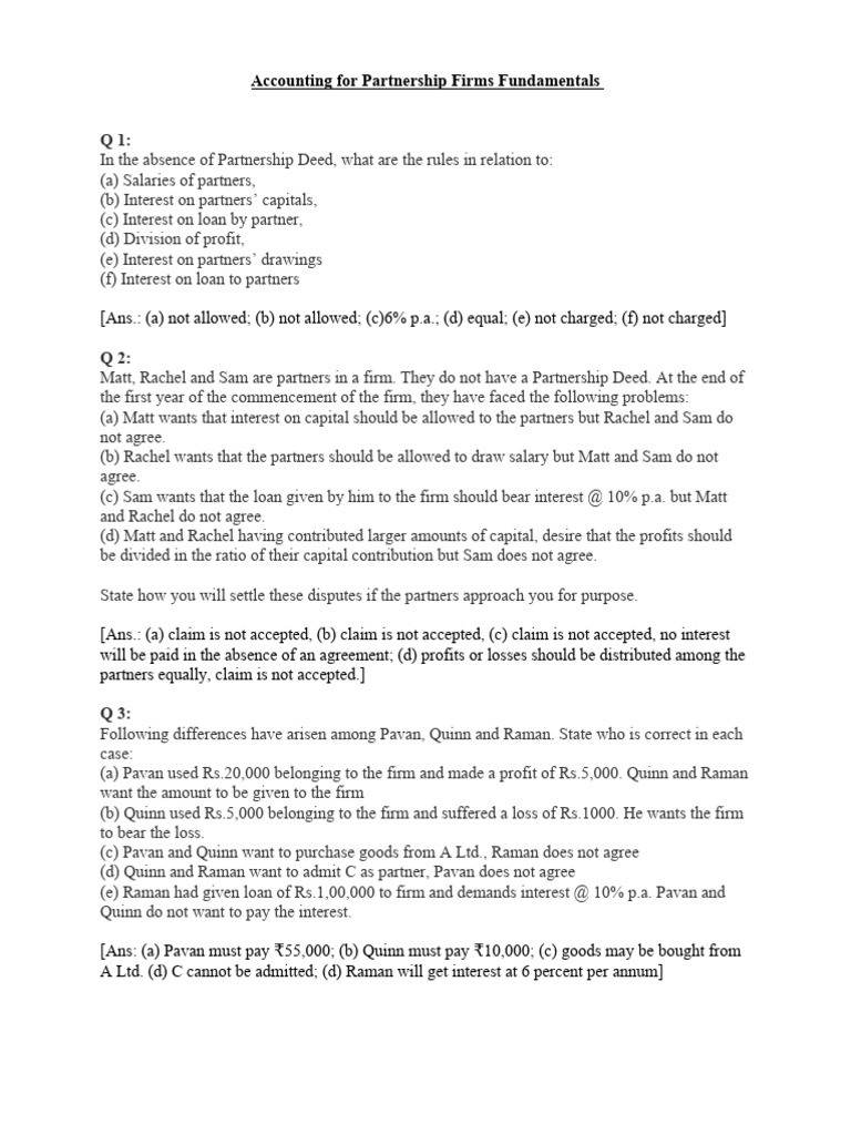 Partnership Accounting Essentials | PDF | Debits And Credits | Interest